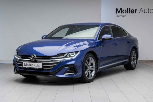 Zils Volkswagen Arteon 2023 Peetri, ar dzinēja tilpumu 2.00 L un nobraukumu 46 tūkst. km par 33750 €, foto  vietnē AUTOMOTO.COM.LV