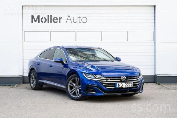 Blue Volkswagen Arteon 2021 in Riga, with an engine capacity of 2.00 L and mileage of 43 thousand km for 25950 €, photo 3 on AUTOMOTO.COM.LV