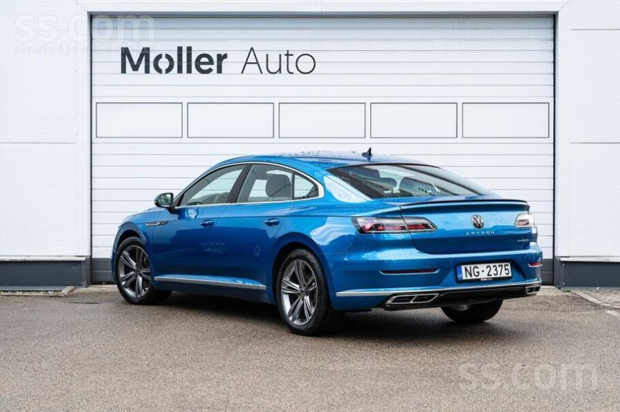 Blue Volkswagen Arteon 2022 in Riga, with an engine capacity of 1.40 L and mileage of 72 thousand km for 22950 €, photo 4 on AUTOMOTO.COM.LV