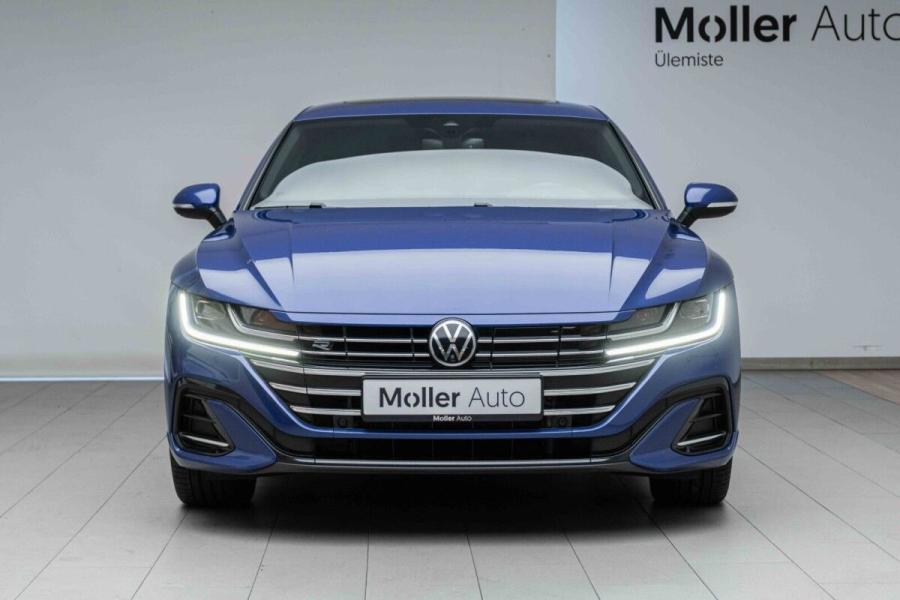 Blue Volkswagen Arteon 2021 in Peetri, with an engine capacity of 1.40 L and mileage of 97 thousand km for 34400 €, photo 4 on AUTOMOTO.COM.LV