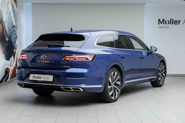 Blue Volkswagen Arteon 2021 in Peetri, with an engine capacity of 1.40 L and mileage of 97 thousand km for 34400 €, photo 5 on AUTOMOTO.COM.LV