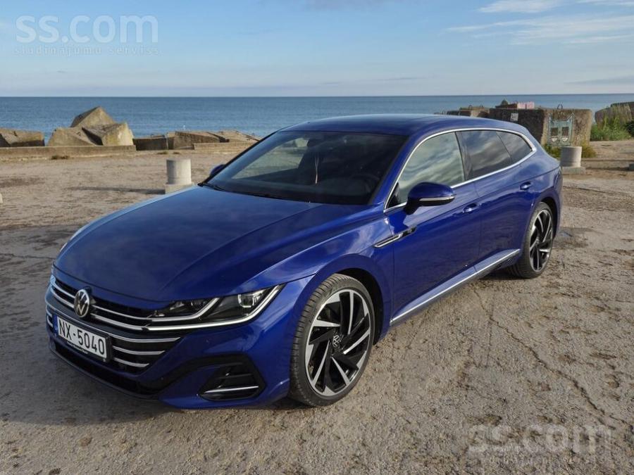 Blue Volkswagen Arteon 2022 in Liepaja, with an engine capacity of 2.00 L and mileage of 73 thousand km for 36243 €, photo 1 on AUTOMOTO.COM.LV