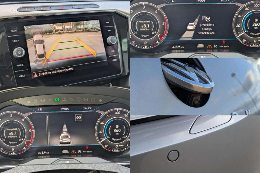 Grey Volkswagen Arteon 2019 in Vilnius, with an engine capacity of 1.97 L and mileage of 172 thousand km for 16700 €, photo 18 on AUTOMOTO.COM.LV