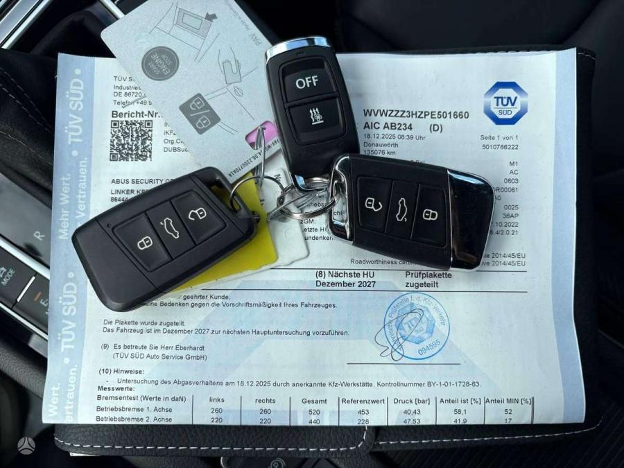 Grey Volkswagen Arteon 2022 in Vilnius, with an engine capacity of 1.40 L and mileage of 152 thousand km for 20990 €, photo 36 on AUTOMOTO.COM.LV