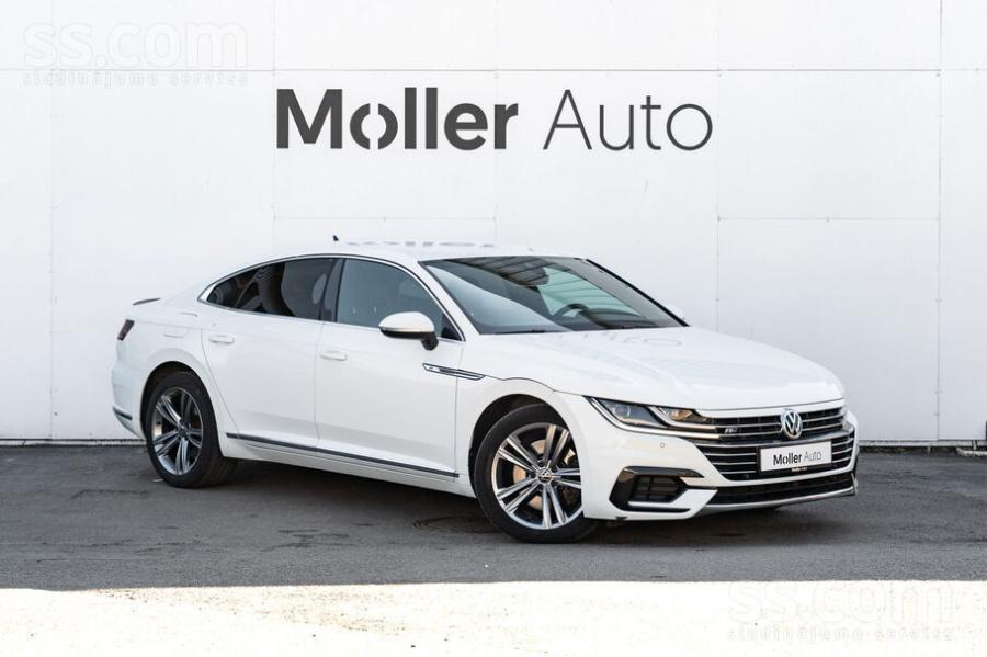 White Volkswagen Arteon 2019 in Riga, with an engine capacity of 2.00 L and mileage of 123 thousand km for 29990 €, photo 2 on AUTOMOTO.COM.LV