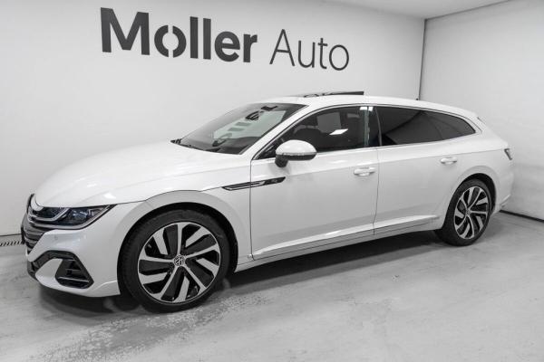 White Volkswagen Arteon 2022 in Vilnius, with an engine capacity of 1.40 L and mileage of 114 thousand km for 23900 €, photo 5 on AUTOMOTO.COM.LV