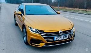 Yellow Volkswagen Arteon 2017 in Siauliai, with an engine capacity of 1.97 L and mileage of 167 thousand km for 20700 €, photo  on AUTOMOTO.COM.LV