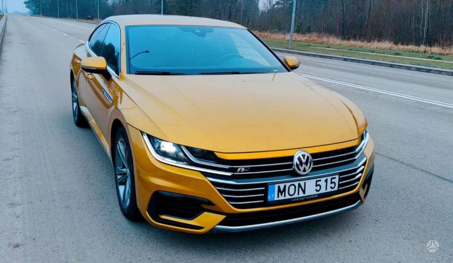 Yellow Volkswagen Arteon 2017 in Siauliai, with an engine capacity of 1.97 L and mileage of 167 thousand km for 20700 €, photo 1 on AUTOMOTO.COM.LV