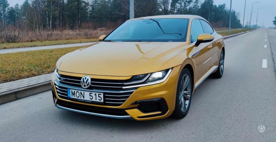 Yellow Volkswagen Arteon 2017 in Siauliai, with an engine capacity of 1.97 L and mileage of 167 thousand km for 20700 €, photo 6 on AUTOMOTO.COM.LV