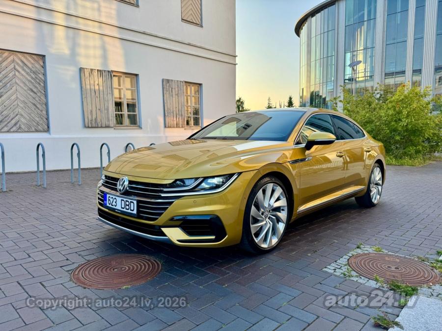 Yellow Volkswagen Arteon 2018 in Parnu, with an engine capacity of 2.00 L and mileage of 84 thousand km for 25000 €, photo 1 on AUTOMOTO.COM.LV