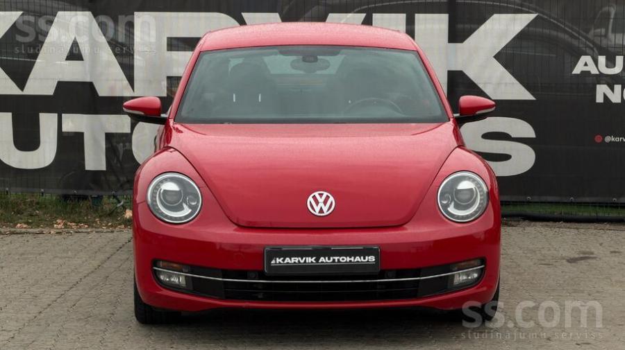 Red Volkswagen Beetle 2015 in Liepaja, with an engine capacity of 1.20 L and mileage of 157 thousand km for 7999 €, photo 1 on AUTOMOTO.COM.LV