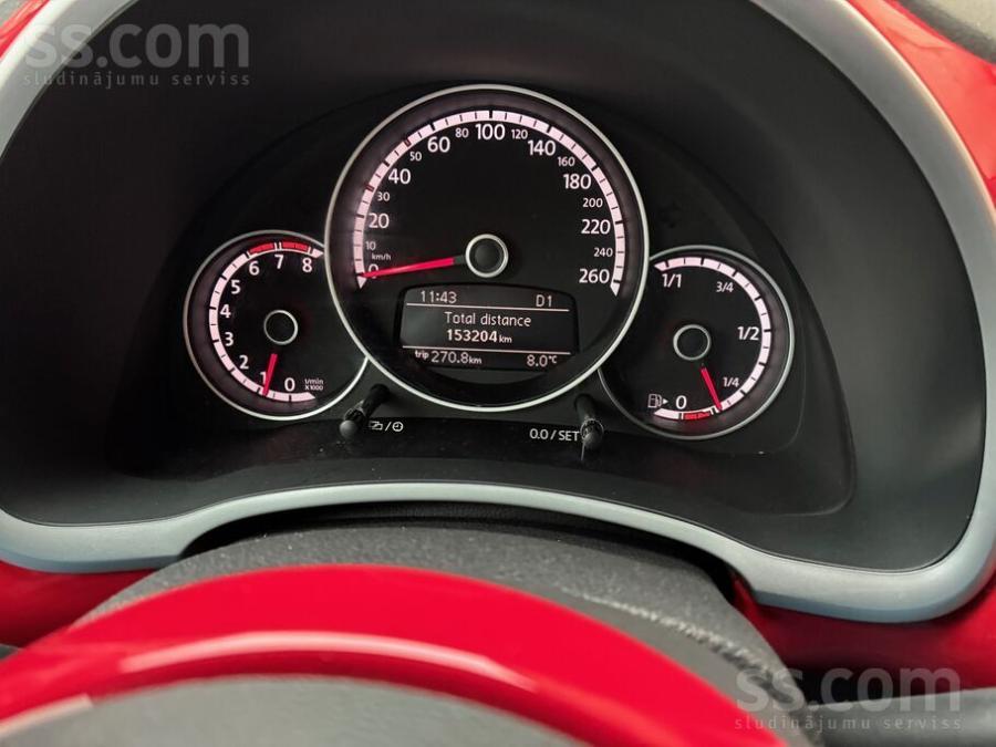 Red Volkswagen Beetle 2015 in Liepaja, with an engine capacity of 1.20 L and mileage of 155 thousand km for 9800 €, photo 4 on AUTOMOTO.COM.LV
