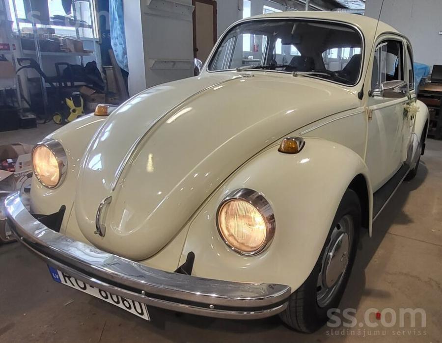 White Volkswagen Beetle 1969 in Daugavpils, with an engine capacity of 1.50 L and mileage of 41 thousand km for 12500 €, photo 1 on AUTOMOTO.COM.LV