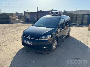 Black Volkswagen Caddy 2018 in Riga, with an engine capacity of 2.00 L and mileage of 163 thousand km for 10800 €, photo  on AUTOMOTO.COM.LV