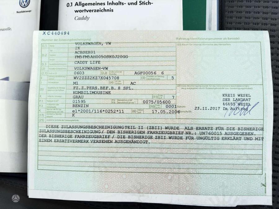 Grey Volkswagen Caddy 2006 in Jurbarkas, with an engine capacity of 1.60 L and mileage of 257 thousand km for 3150 €, photo 25 on AUTOMOTO.COM.LV