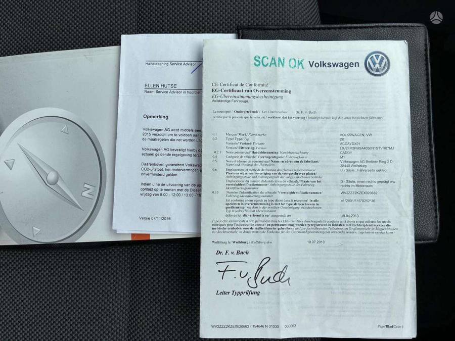 Grey Volkswagen Caddy 2013 in Siauliai, with an engine capacity of 1.60 L and mileage of 282 thousand km for 7100 €, photo 33 on AUTOMOTO.COM.LV