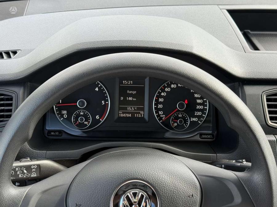 Grey Volkswagen Caddy 2019 in Vilnius, with an engine capacity of 1.97 L and mileage of 185 thousand km for 11999 €, photo 27 on AUTOMOTO.COM.LV