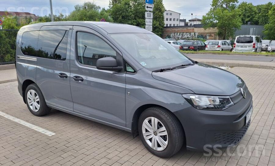 Grey Volkswagen Caddy 2023 in Riga, with an engine capacity of 2.00 L and mileage of 57 thousand km for 24900 €, photo 1 on AUTOMOTO.COM.LV