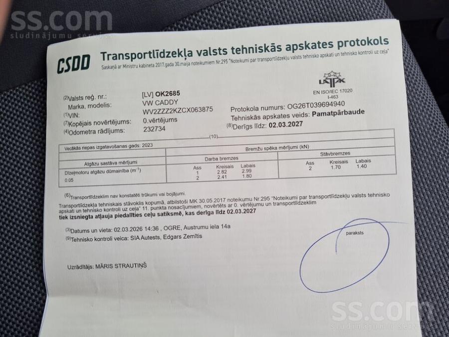 Volkswagen Caddy 2012 in Ogre, with an engine capacity of 1.60 L and mileage of 0 thousand km for 6770 €, photo 28 on AUTOMOTO.COM.LV