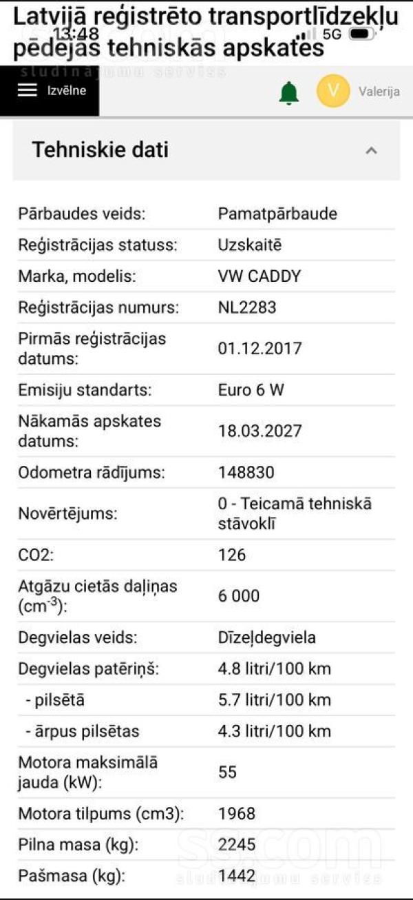 Volkswagen Caddy 2017 Rīga, ar dzinēja tilpumu 2.00 L un nobraukumu 168 tūkst. km par 9990 €, foto 6 vietnē AUTOMOTO.COM.LV