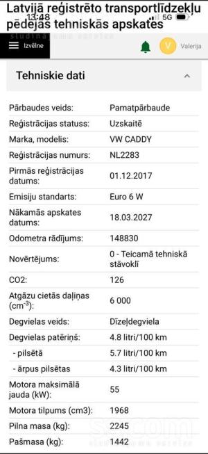 Volkswagen Caddy 2017 Rīga, ar dzinēja tilpumu 2.00 L un nobraukumu 168 tūkst. km par 9990 €, foto 7 vietnē AUTOMOTO.COM.LV