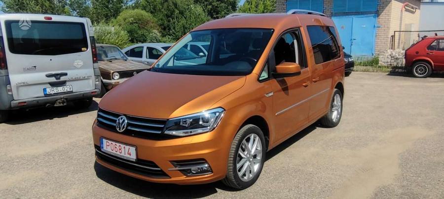 Orange Volkswagen Caddy 2015 in Sirvintos, with an engine capacity of 2.00 L and mileage of 170 thousand km for 14400 €, photo 1 on AUTOMOTO.COM.LV