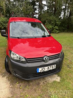 Sarkans Volkswagen Caddy 2013 Ventspils, ar dzinēja tilpumu 1.60 L un nobraukumu 156 tūkst. km par 3800 €, foto  vietnē AUTOMOTO.COM.LV