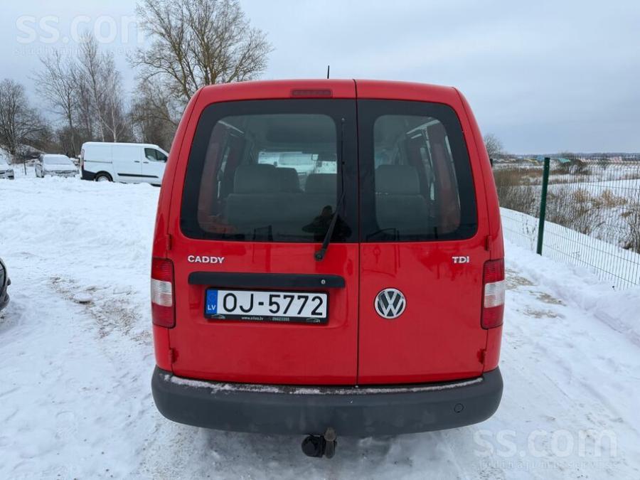 Red Volkswagen Caddy 2005 in Jekabpils, with an engine capacity of 1.90 L and mileage of 193 thousand km for 3750 €, photo 10 on AUTOMOTO.COM.LV