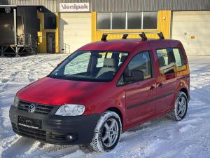 Sarkans Volkswagen Caddy 2009 Utena, ar dzinēja tilpumu 1.90 L un nobraukumu 187 tūkst. km par 4200 €, foto  vietnē AUTOMOTO.COM.LV