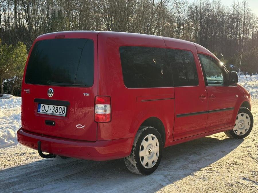 Sarkans Volkswagen Caddy 2009 Ventspils, ar dzinēja tilpumu 1.90 L un nobraukumu 301 tūkst. km par 5850 €, foto 2 vietnē AUTOMOTO.COM.LV