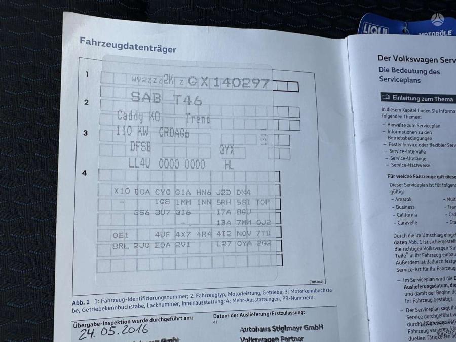Violet Volkswagen Caddy 2016 in Vilnius, with an engine capacity of 2.00 L and mileage of 220 thousand km for 11950 €, photo 23 on AUTOMOTO.COM.LV