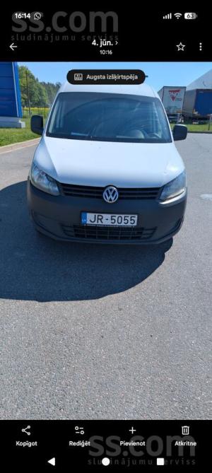White Volkswagen Caddy 2014 in Riga, with an engine capacity of 1.60 L and mileage of 328 thousand km for 3000 €, photo 3 on AUTOMOTO.COM.LV