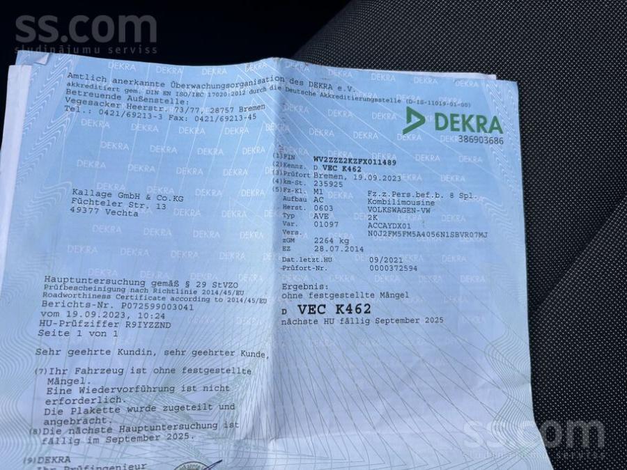 Белый Фольксваген Кадди 2014 в Огре, объемом двигателя 1.60 л и пробегом 255 тыс. км за 5250 €, фото 16 на AUTOMOTO.COM.LV