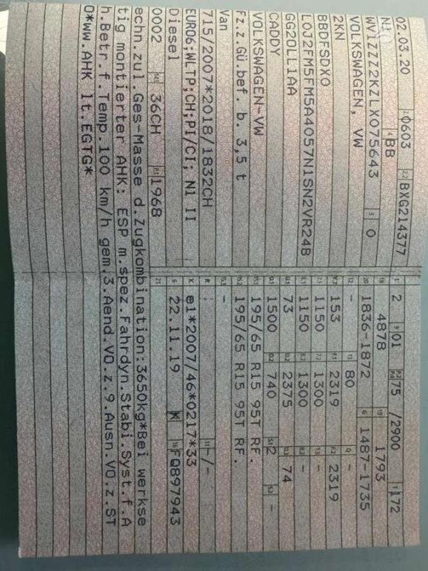 Белый Фольксваген Кадди 2020 в Кельме, объемом двигателя 2.00 л и пробегом 12 тыс. км за 2500 €, фото 9 на AUTOMOTO.COM.LV