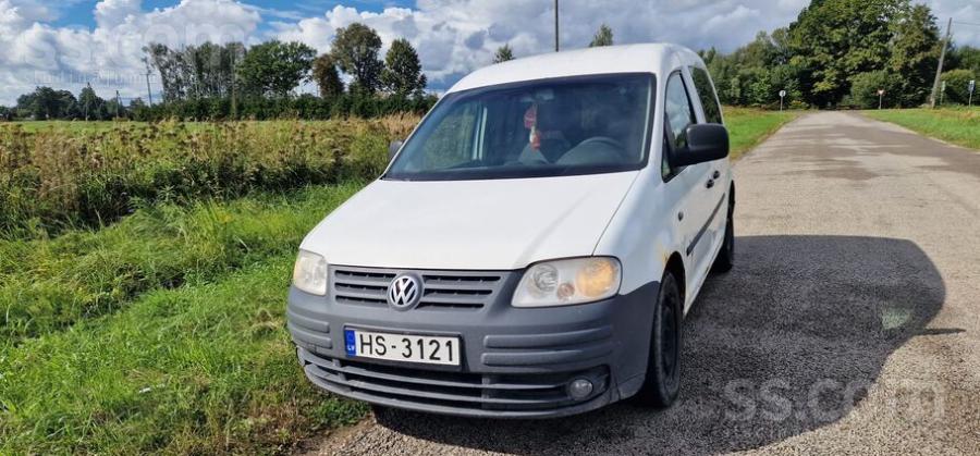White Volkswagen Caddy 2007 in Riga, with an engine capacity of 1.90 L and mileage of 554 thousand km for 1250 €, photo 1 on AUTOMOTO.COM.LV