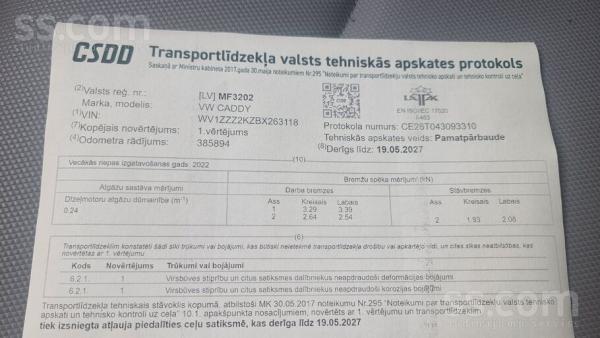 Balts Volkswagen Caddy 2011 Cēsis, ar dzinēja tilpumu 1.60 L un nobraukumu 386 tūkst. km par 3800 €, foto 10 vietnē AUTOMOTO.COM.LV
