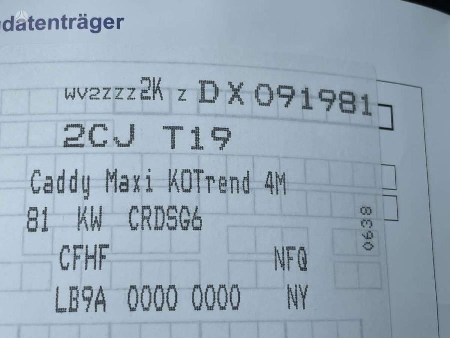 Balts Volkswagen Caddy 2013 Kauņa, ar dzinēja tilpumu 2.00 L un nobraukumu 200 tūkst. km par 8890 €, foto 21 vietnē AUTOMOTO.COM.LV