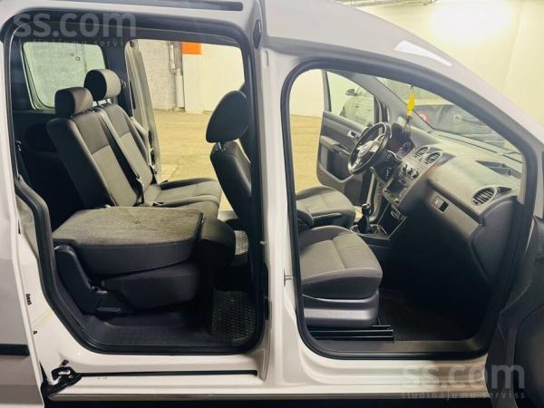 White Volkswagen Caddy 2015 in Riga, with an engine capacity of 1.20 L and mileage of 122 thousand km for 7770 €, photo 10 on AUTOMOTO.COM.LV