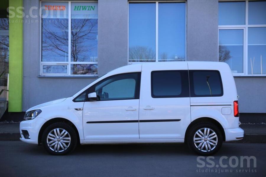 White Volkswagen Caddy 2015 in Riga, with an engine capacity of 2.00 L and mileage of 289 thousand km for 6995 €, photo 3 on AUTOMOTO.COM.LV