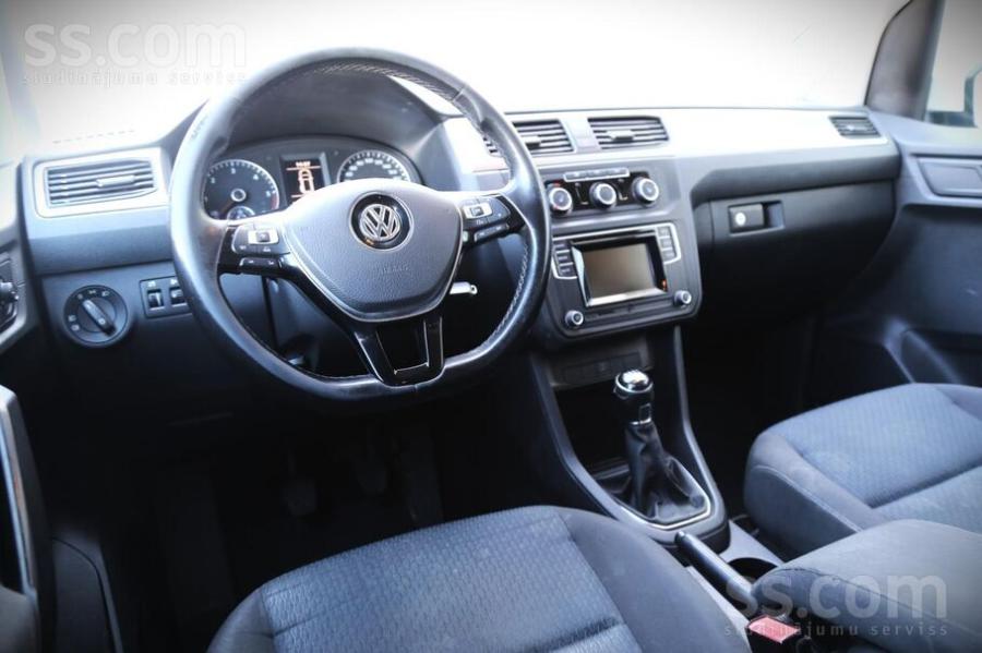 White Volkswagen Caddy 2015 in Riga, with an engine capacity of 2.00 L and mileage of 289 thousand km for 6995 €, photo 9 on AUTOMOTO.COM.LV