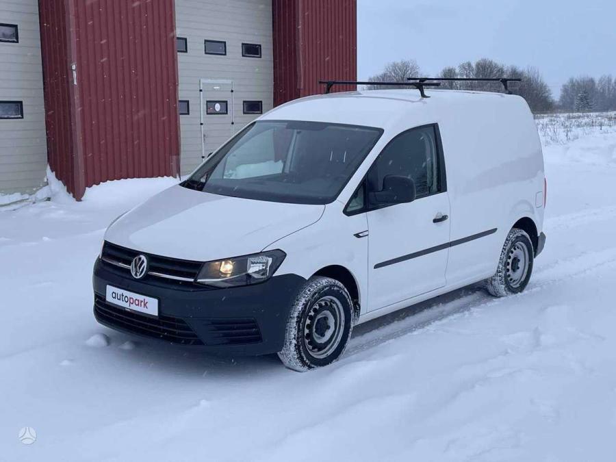 White Volkswagen Caddy 2020 in Ukmerge, with an engine capacity of 1.97 L and mileage of 99 thousand km for 9900 €, photo 1 on AUTOMOTO.COM.LV