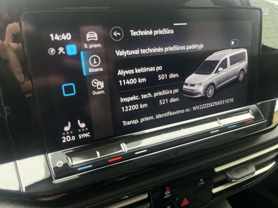 Balts Volkswagen Caddy 2022 Viļņa, ar dzinēja tilpumu 1.97 L un nobraukumu 196 tūkst. km par 20800 €, foto 24 vietnē AUTOMOTO.COM.LV