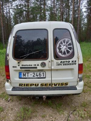 White Volkswagen Caddy 1998 in Riga, with an engine capacity of 1.90 L and mileage of 200 thousand km for 1500 €, photo  on AUTOMOTO.COM.LV