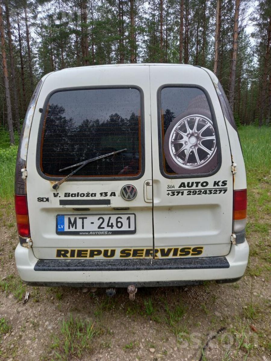White Volkswagen Caddy 1998 in Riga, with an engine capacity of 1.90 L and mileage of 200 thousand km for 1500 €, photo 1 on AUTOMOTO.COM.LV