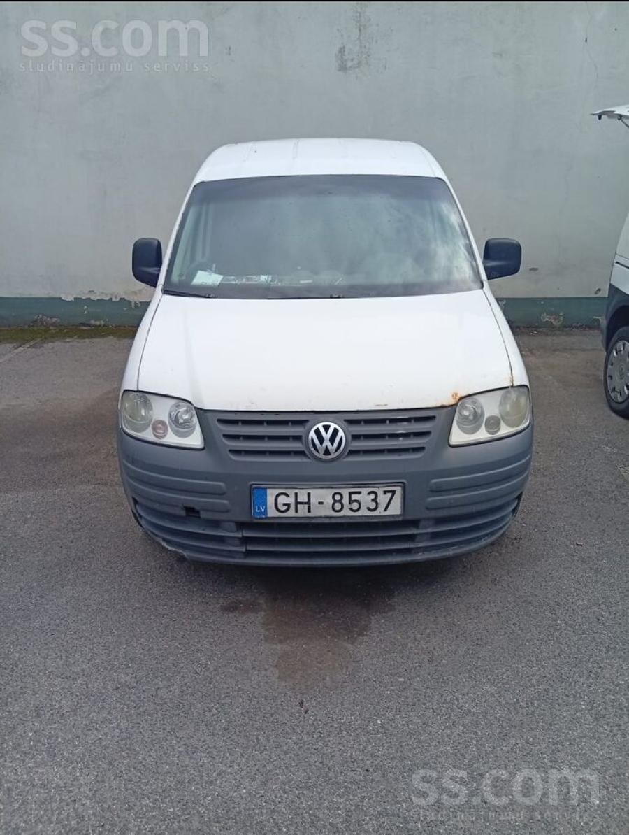 White Volkswagen Caddy 2007 in Riga, with an engine capacity of 1.90 L and mileage of 430 thousand km for 1550 €, photo 1 on AUTOMOTO.COM.LV