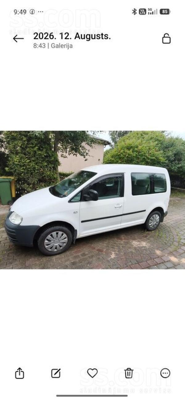 White Volkswagen Caddy 2006 in Riga, with an engine capacity of 1.40 L and mileage of 310 thousand km for 1610 €, photo 1 on AUTOMOTO.COM.LV