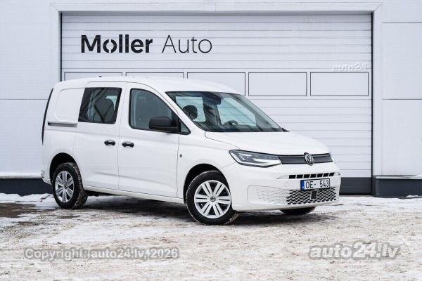 White Volkswagen Caddy 2025 in Riga, with an engine capacity of 2.00 L and mileage of 8 thousand km for 35816 €, photo 2 on AUTOMOTO.COM.LV