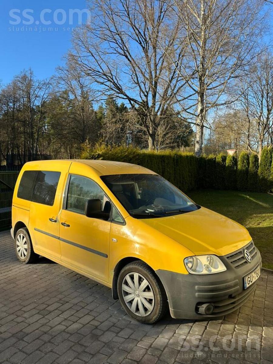 Yellow Volkswagen Caddy 2007 in Jelgava, with an engine capacity of 1.90 L and mileage of 320 thousand km for 1850 €, photo 1 on AUTOMOTO.COM.LV