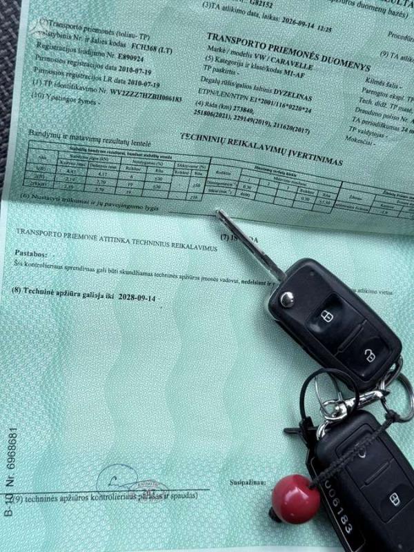 Sarkans Volkswagen Caravelle 2010 Kauņa, ar dzinēja tilpumu 1.97 L un nobraukumu 274 tūkst. km par 10600 €, foto 4 vietnē AUTOMOTO.COM.LV