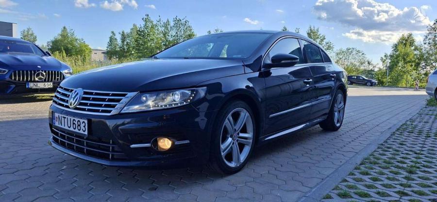 Black Volkswagen CC / Passat CC 2014 in Vilnius, with an engine capacity of 1.98 L and mileage of 233 thousand km for 4350 €, photo 4 on AUTOMOTO.COM.LV